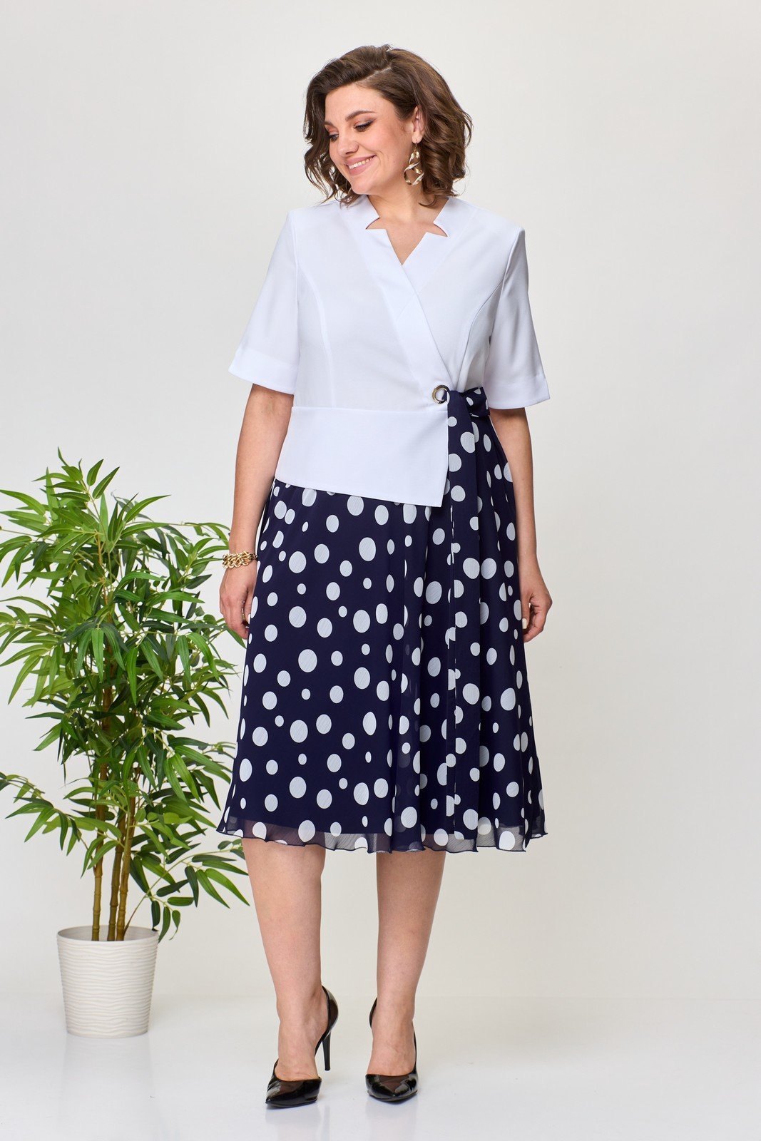 Платье 1-036 горох POCHERK купить в интернет магазине Велесмода